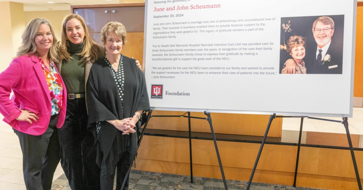 $1 million gift to support NICU care at IU Health Ball Memorial ...