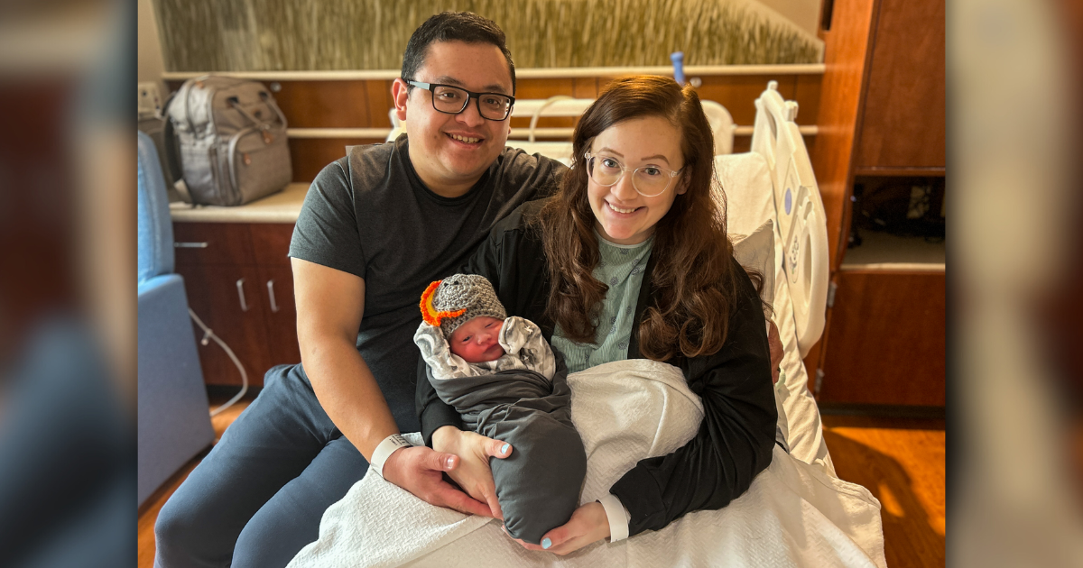 Nurse gifts eclipse hats to babies born at IU Health North | IU Health