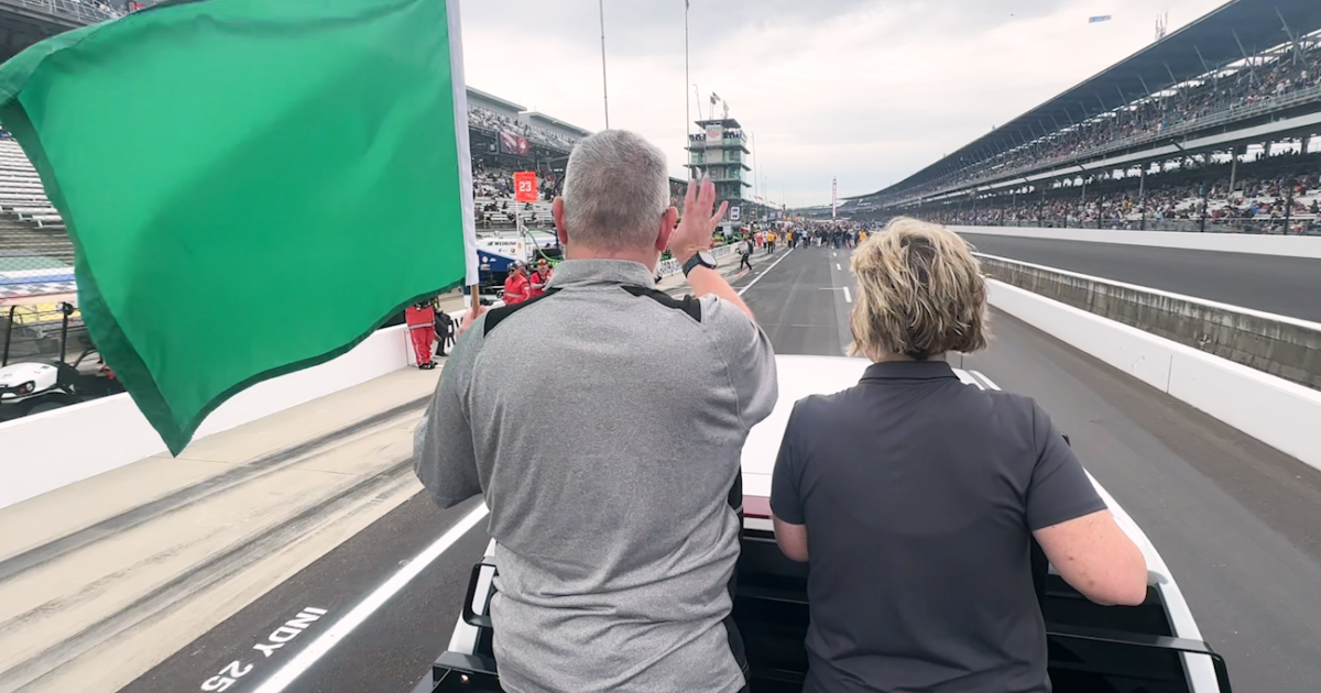 Trauma patient delivers ceremonial green flag to Indy 500 start line ...