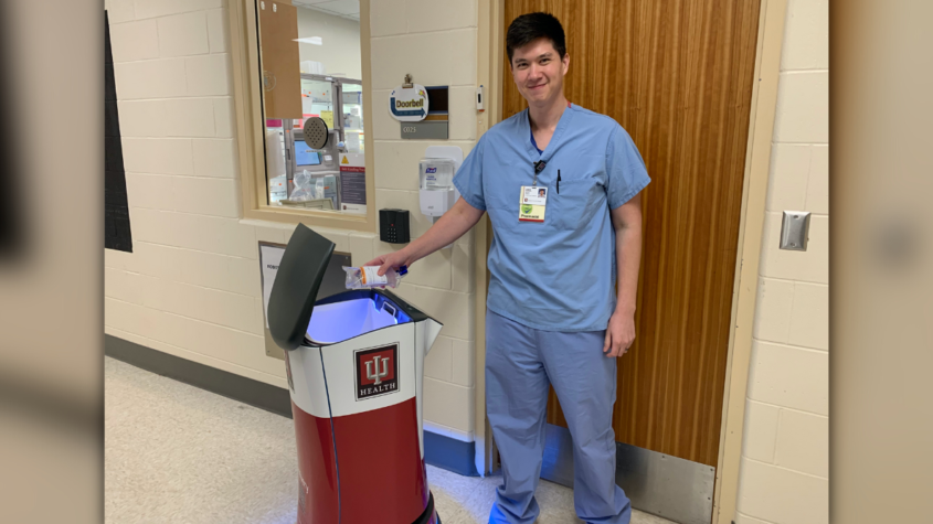 IU-D2 robot makes deliveries at IU Health North | IU Health